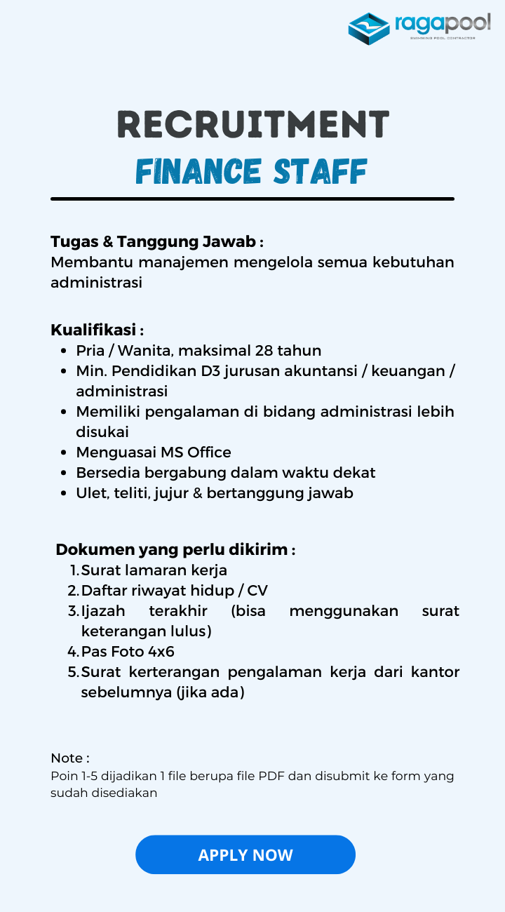 Lowongan Pekerjaan di CV Raga Pool Asia