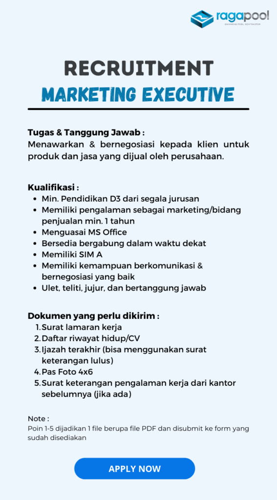 Lowongan Pekerjaan di CV Raga Pool Asia